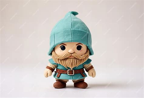 Minimalist Chibi Dwarf Warrior Character Design Premium Ai Generated Image