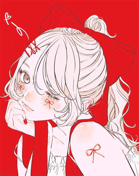 shim 46 original highres 1girl blonde hair blush bow closed mouth collarbone eyelashes