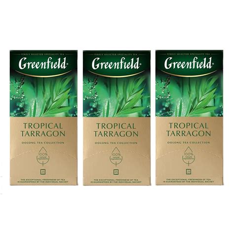 Чай зеленый Greenfield Tropical Tarragon в пакетиках (1,5 г х 25 шт), 3 ...