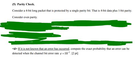 Solved 5 Parity Check Consider A 4 Bit Long Packet That