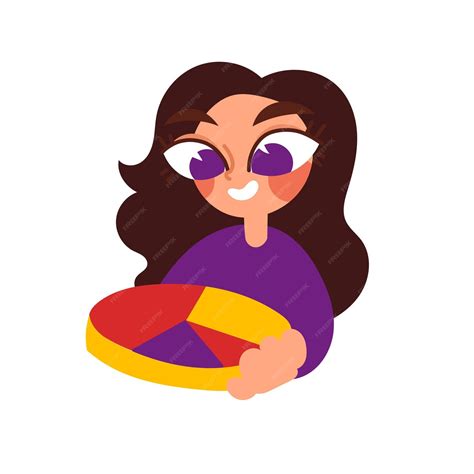 Premium Vector Charts And Diagram Icon The Girl Is Holding A Chart Diagrams And Graphs Pie