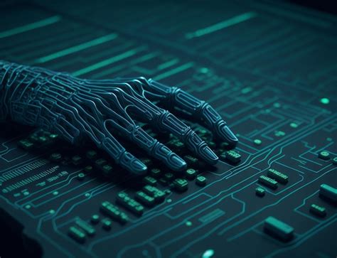 Premium Ai Image Digital Hand Bot Processor