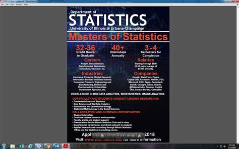Statistics Masters Program Poster On Computer Screen