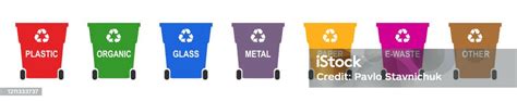 재활용을 위해 쓰레기통에 쓰레기를 분리 여러 가지 빛깔의 바구니 쓰레기 를 분류 생태 및 재활용 개념 다채로운 재활용 쓰레기통 다른 색상의 쓰레기 통 던지기에 대한 스톡