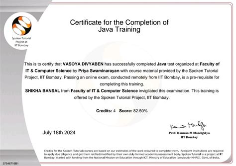 Completed Java Spoken Tutorial With 8250 Divya Vasoya Posted On The Topic Linkedin