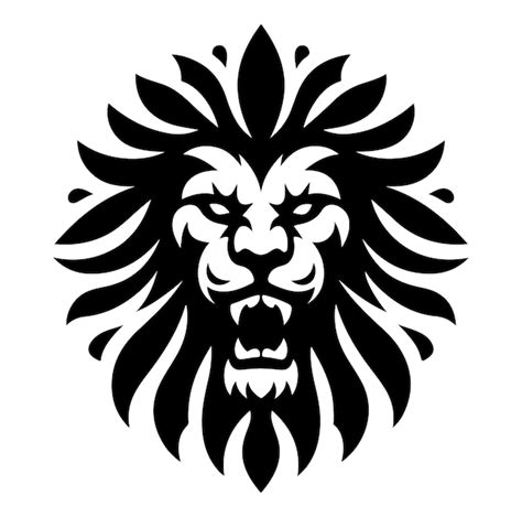 사자 머리 화가 난 얼굴 터 실루 프리미엄 Ai 생성 벡터