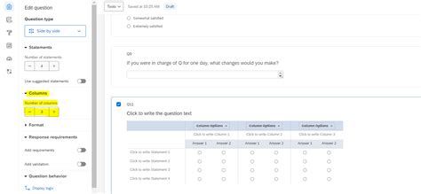 Side By Side Questions Number Of Columns Xm Community