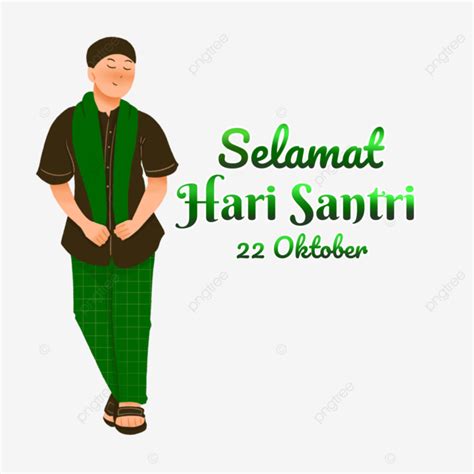 Muslim Babe Character Illustration For National Santri Day Babe Day National Babe Day