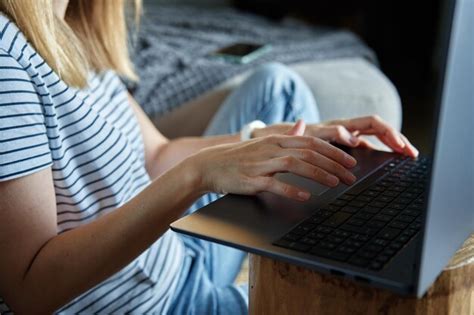 Premium Photo Woman Hands Typing On Laptop Keyboard