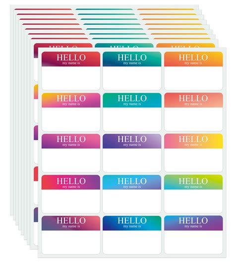 Buy 345 Pcs Name Tags Rainbow Sticker Hello My Name Is Stickers 15 Color Hello My Name Is Name