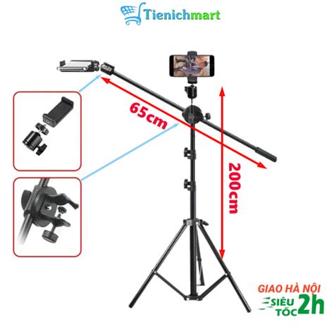 Giá đỡ, tay treo ngang 360, gắn điện thoại chụp ảnh, livestream, quay video dài 65cm, chân đỡ ...