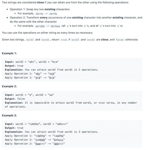 1657 Determine If Two Strings Are Close Kickstart Coding