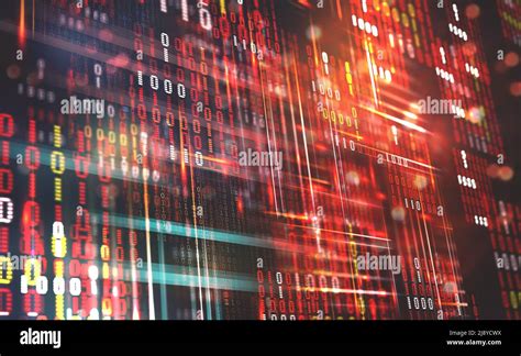 Abstract Binary Code Cloud Data Blockchain Technology Digital