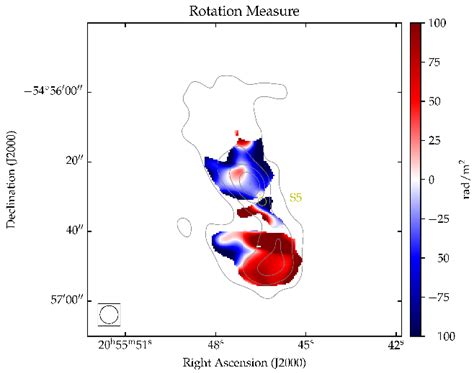 rotation measure image computed from 5 5 ghz and 9 0 ghz atca data