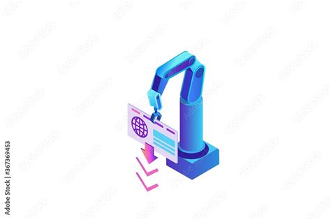 Robotic Process Automation Lwith Robotic Arm Scraping Data From Website