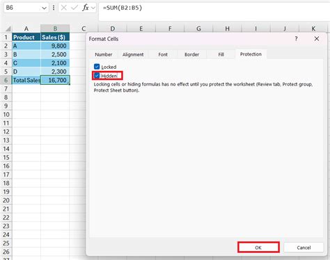 how to hide a formula in excel myexcelonline