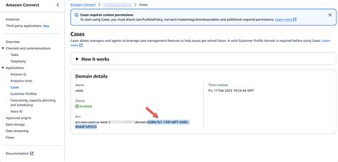设置 Amazon Connect Cases 的集成 Amazon Connect