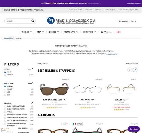 Mens Designer Reading Glasses