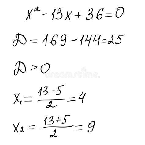 solving a quadratic equation by task scheme finding roots algebra