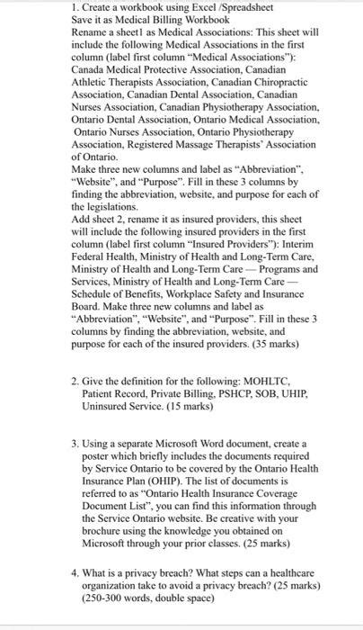 Solved 1 Create A Workbook Using Excel Spreadsheet Save It