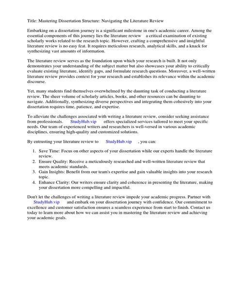 Dissertation Structure Literature Review Pdf Literature Review