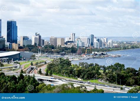 View Landscape And Cityscape Of Perth City Australia Editorial Photo Image Of Green Freeway