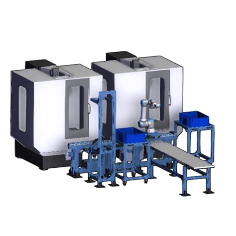 Machine Tending Robot Cell With Conveyors Vention