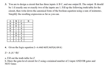 Solved 3 You Are To Design A Circuit That Has Three Inputs