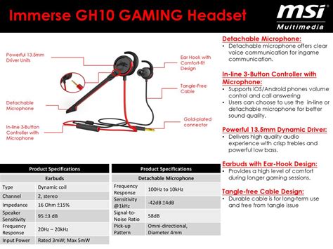 product specifications product specifications detachable microphone