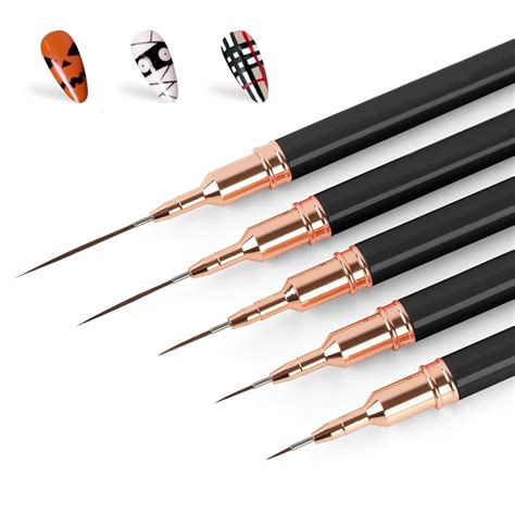5 шт., профессиональные тонкие Кисти для маникюра | AliExpress