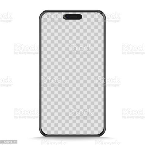 현실적인 스마트 폰 모형 흰색 배경에 고립 된 빈 화면이있는 휴대 전화 벡터 재고 로열티 무료 벡터 일러스트레이션 증권 시세