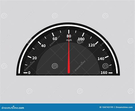 Speedometer Cycle Car With Red Marker Stock Vector Illustration Of