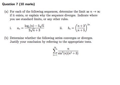 Solved Question 7 10 Marks A For Each Of The Following
