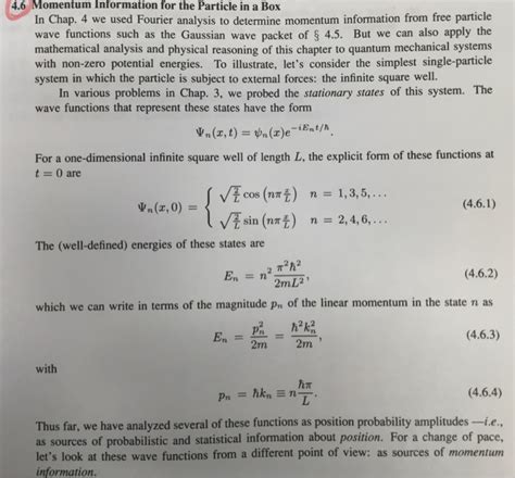 Solved Momentum Information For The Particle In A Box In Chegg