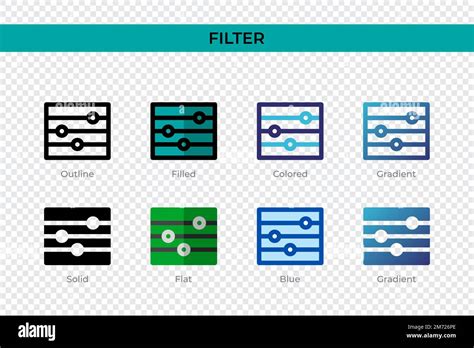 Filter Icon In Different Style Filter Vector Icons Designed In Outline