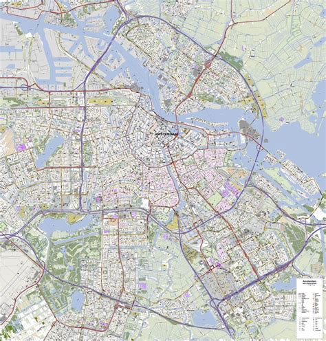 Editable City Map Of Amsterdam Map Illustrators