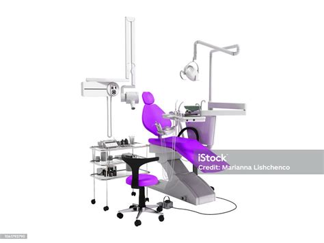 화이트 치과 치료 3d 렌더링에 대 한 현대적인 바이올렛 치과 장비 배경 그림자 가구에 대한 스톡 사진 및 기타 이미지 가구