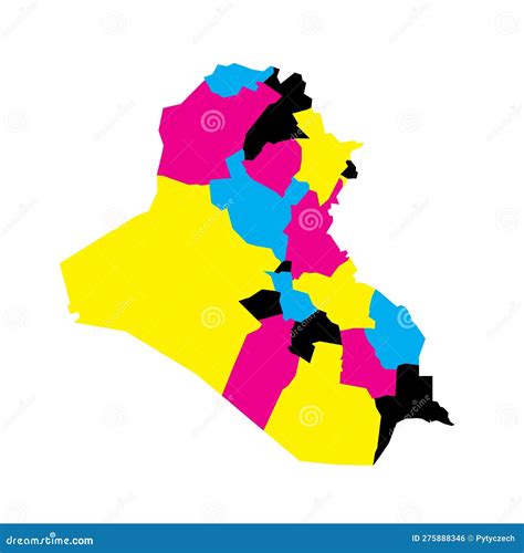 Iraq Political Map Of Administrative Divisions Stock Illustration
