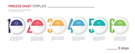 Premium Vector Vector Infographic Numbered Process Chart Template Six Steps