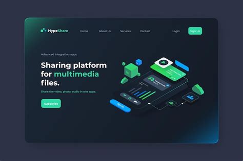 Free Vector Isometric Uiux Landing Page Template