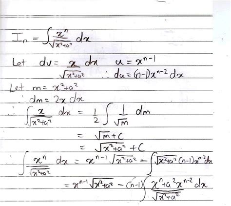 Calculus Creation Of A Reduction Formula Using Trignometric Substitution Mathematics Stack