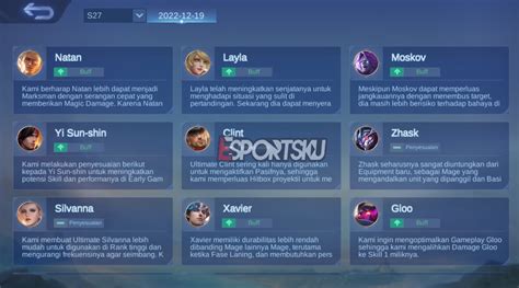 How To View Mobile Legends Ml Patch Adjustments Esports