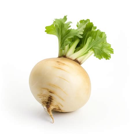 Premium Ai Image Glossy Turnip Root On White Background Oshare Kei Style