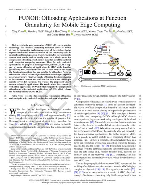 Pdf Funoff Offloading Applications At Function Granularity For
