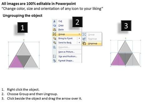 Ppt Triangle Presentation Showing Pink And Its Components PowerPoint Templates
