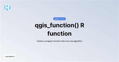 Qgisfunction R Function From Qgisprocess R Packages