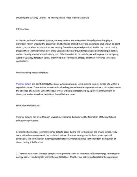 Schottky Defect Pdf Chemistry Science