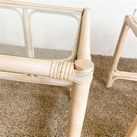 Boho Chic Bamboo Rattan Nesting Tables Set Of 3 For Sale At 1stdibs Boho Chic Bamboo Rattan Nesting Tables Set Of 3 For Sale At 1stdibs