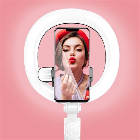 Селфи стик с пръстеновидна светлина G Tech за селфи поточно предаване на живо Sstr 18 Plus