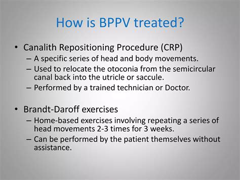 Benign Paroxysmal Positional Vertigo Bppv Pptx